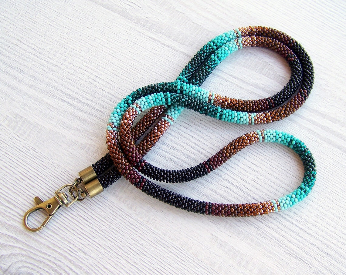 PDF Pattern for Colorful Lanyard or Necklace, DIY Seed Bead Gradient ...
