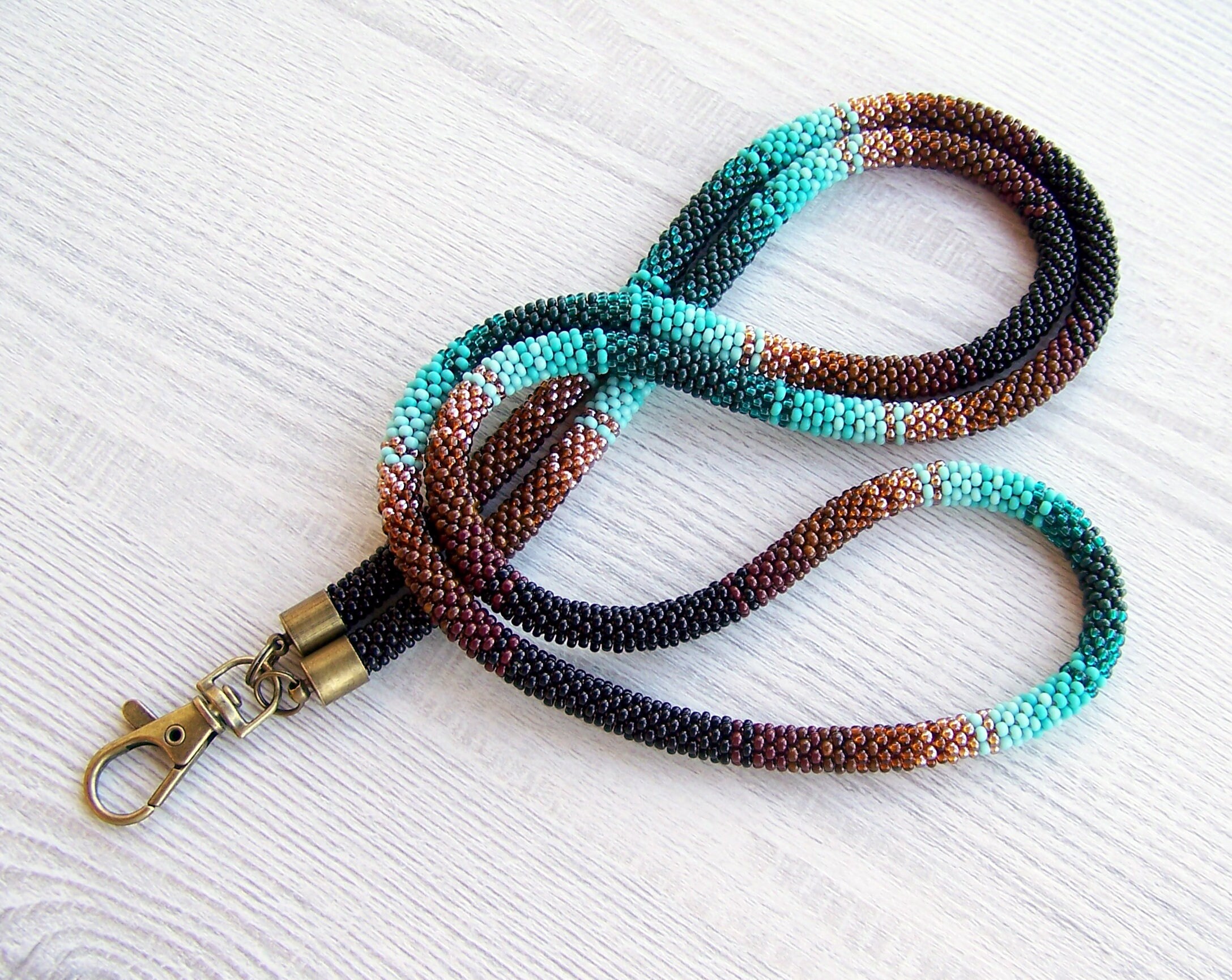 PDF Pattern for Colorful Lanyard or Necklace, DIY Seed Bead Gradient ...