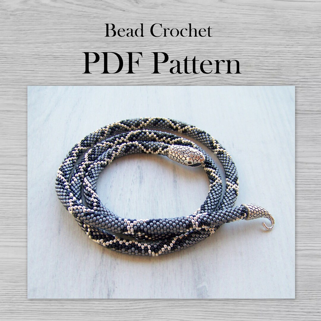 PDF Pattern for Snake Necklace, Multicolor Handmade Beadwork, Rope ...