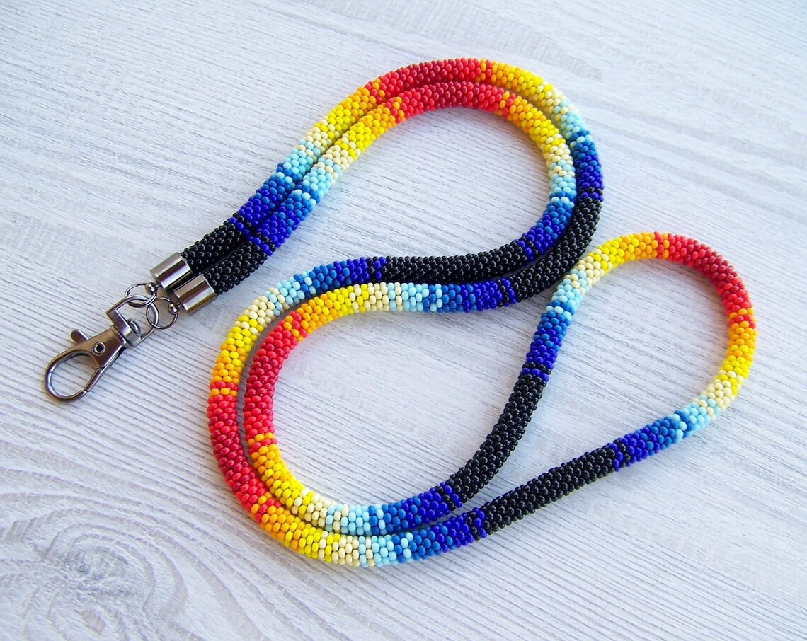 PDF Pattern for Colorful Lanyard or Necklace, DIY Seed Bead Gradient ...