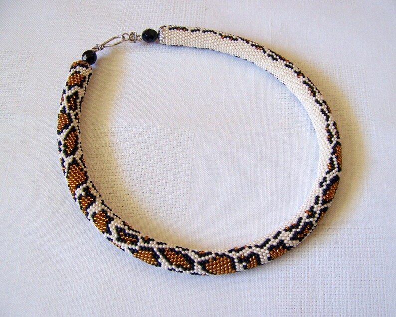 PDF Pattern for Beaded Crochet Necklace, Seed Bead Crochet Rope Pattern ...