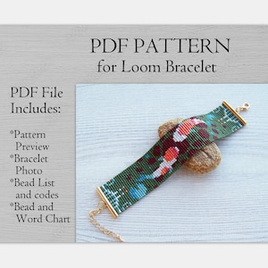 Koi Fish Loom Bead Pattern, Dark Pond Bracelet Pattern, Jewelry Miyuki ...