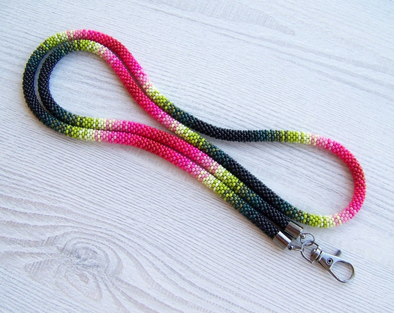 PDF Pattern for Colorful Lanyard or Necklace, DIY Seed Bead Gradient ...