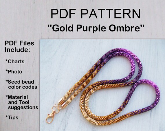Bead Crochet Pattern for Gradient Lanyard or Necklace DIY - Etsy