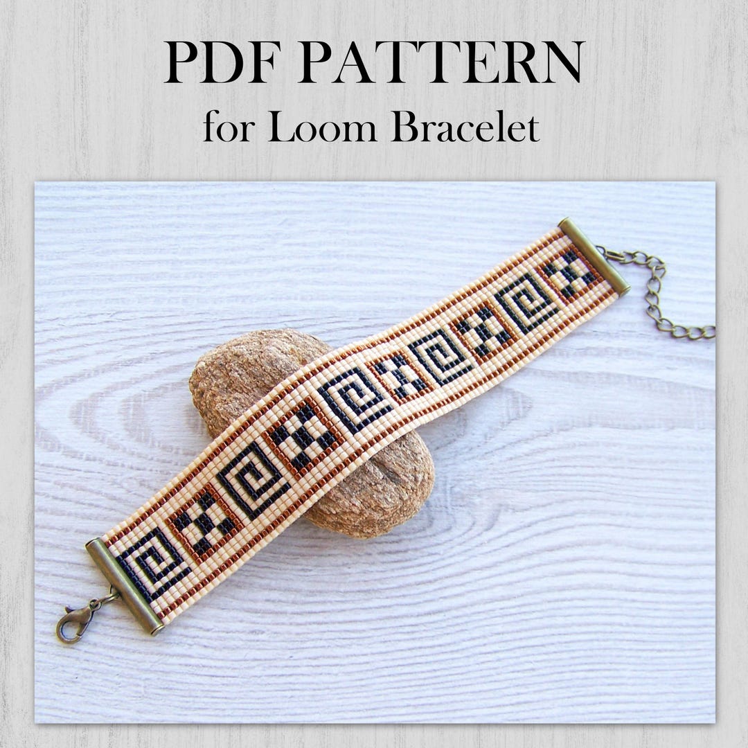 Loom Beading Pattern, Greek Style Pattern Miyuki Delica Bracelet PDF ...