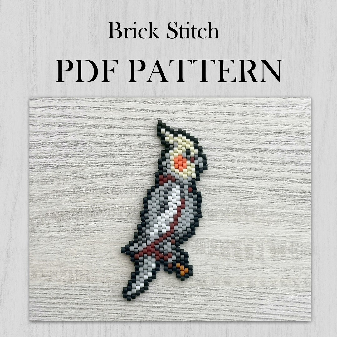 Cockatiel PDF Pattern, Brick Stitch Pattern, Parrot Bird Beading Graph ...