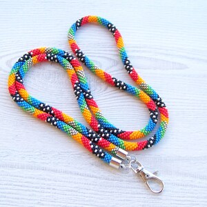 PDF Bead Crochet Lanyard Pattern, Statement Modern Colorful Geometric ...
