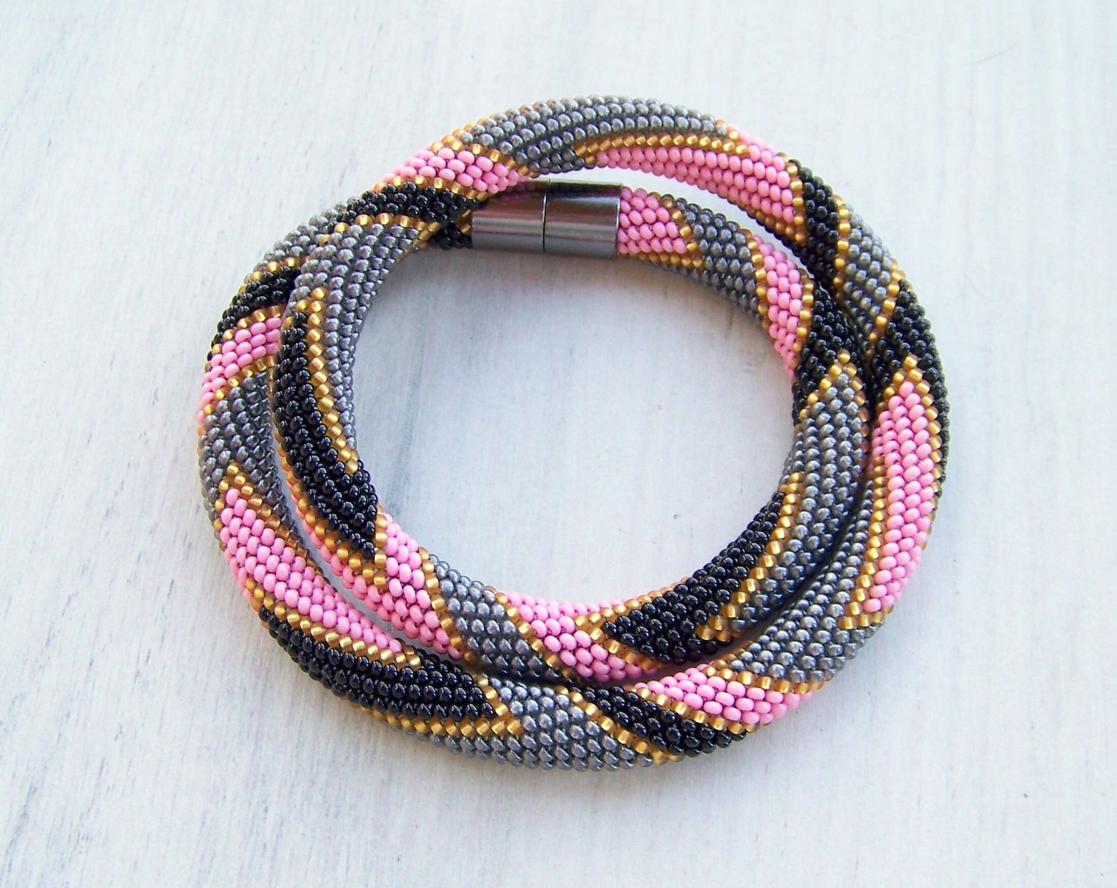 PDF Pattern for Beaded Crochet Necklace, Seed Bead Crochet Rope Pattern ...