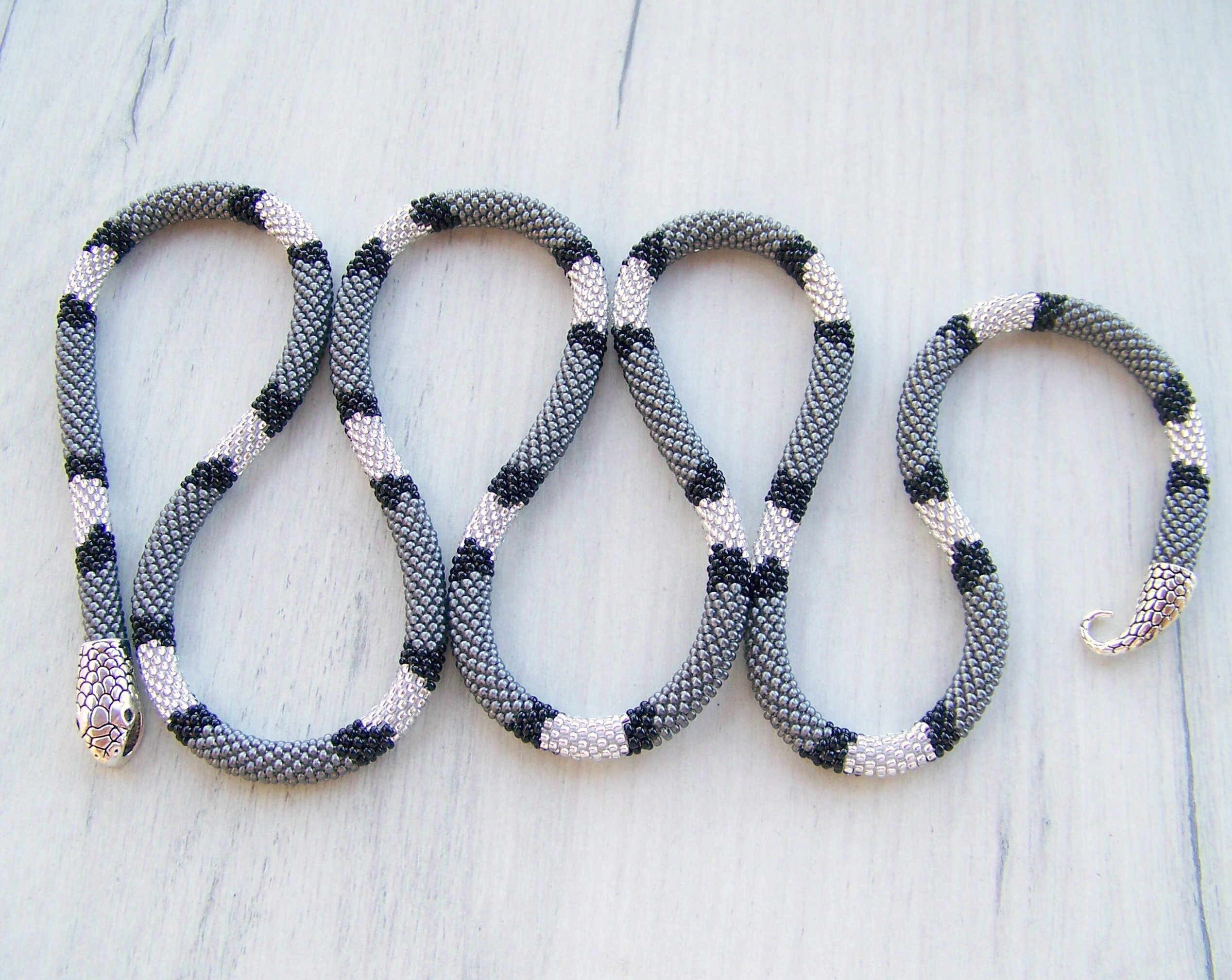 Bead Crochet Pattern Necklace PDF PNG Pattern Snake Design - Etsy