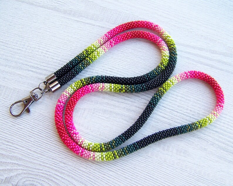 PDF Pattern for Colorful Lanyard or Necklace, DIY Seed Bead Gradient ...