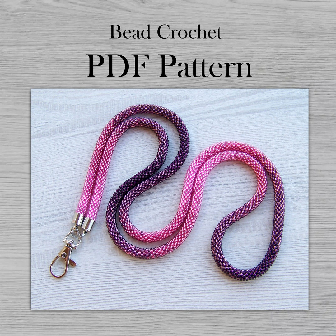 Bead Crochet Pattern for Gradient Lanyard or Necklace, DIY Seed Bead ...