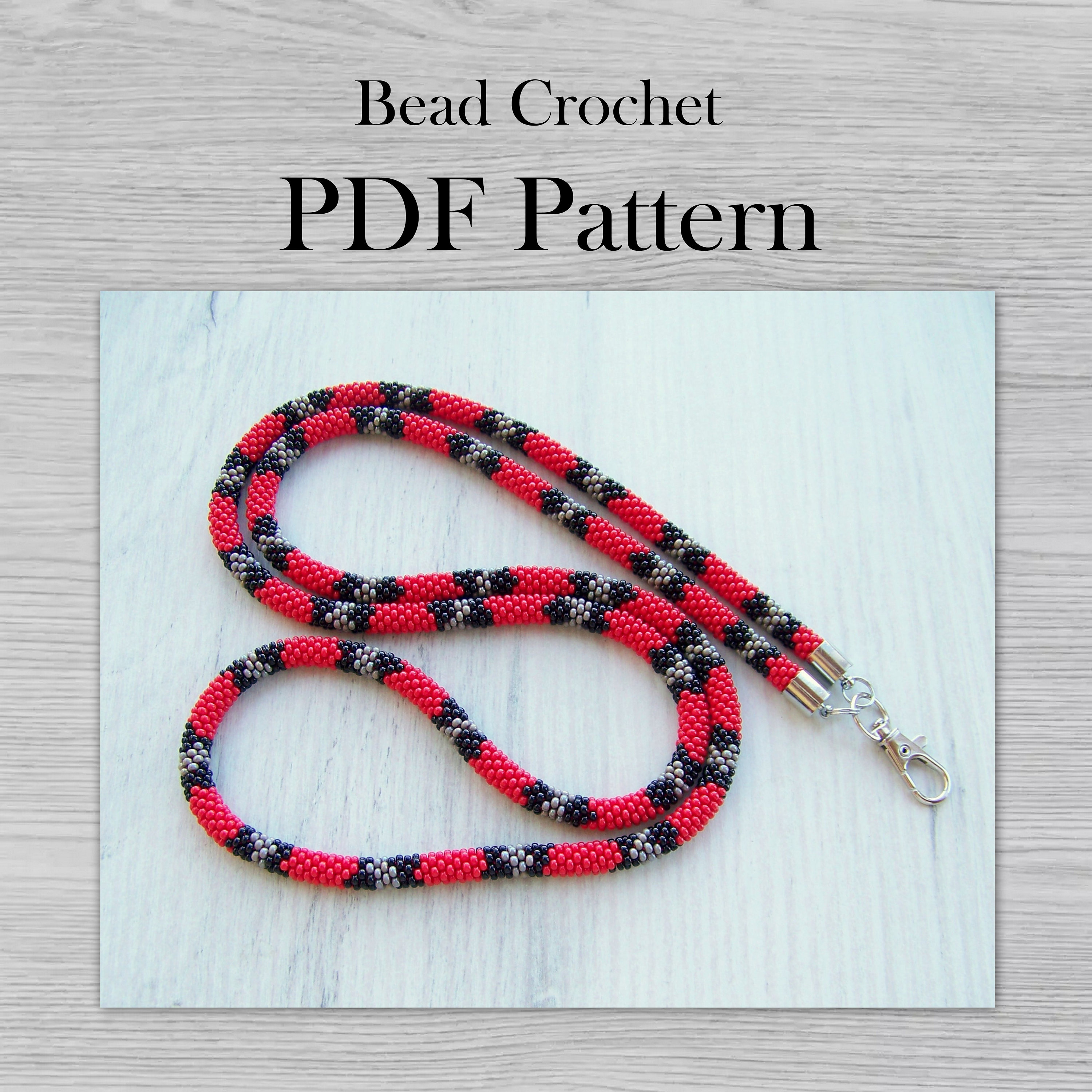 PDF Pattern Bead Crochet Lanyard or Necklace, Seed Beads Pattern, Beads ...