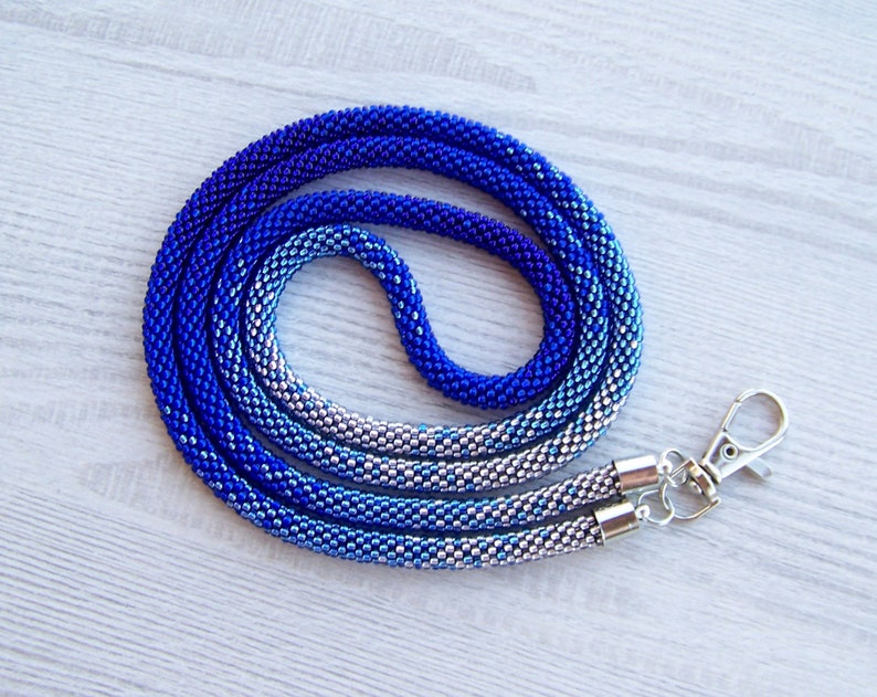 PDF Pattern for Gradient Lanyard, DIY Seed Bead Crochet Art Project ...