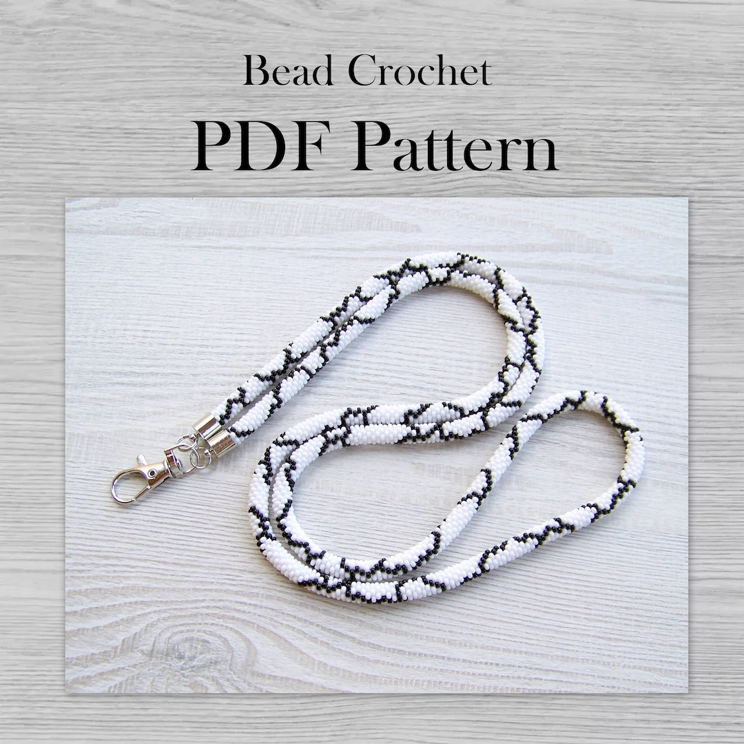 PDF Bead Crochet Pattern for Lanyard or Necklace, DIY Seed Bead Crochet ...
