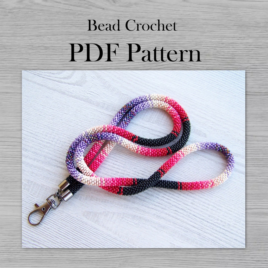 PDF Pattern for Colorful Lanyard or Necklace, Beaded Cherry Blossoms ...
