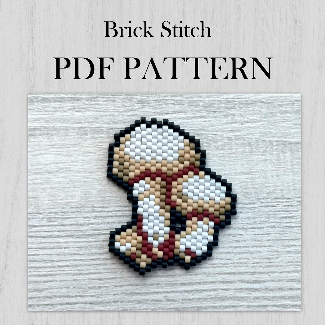 Button Mushroom Brick Stitch Pattern, Forest Mushroom Beading Earrings ...
