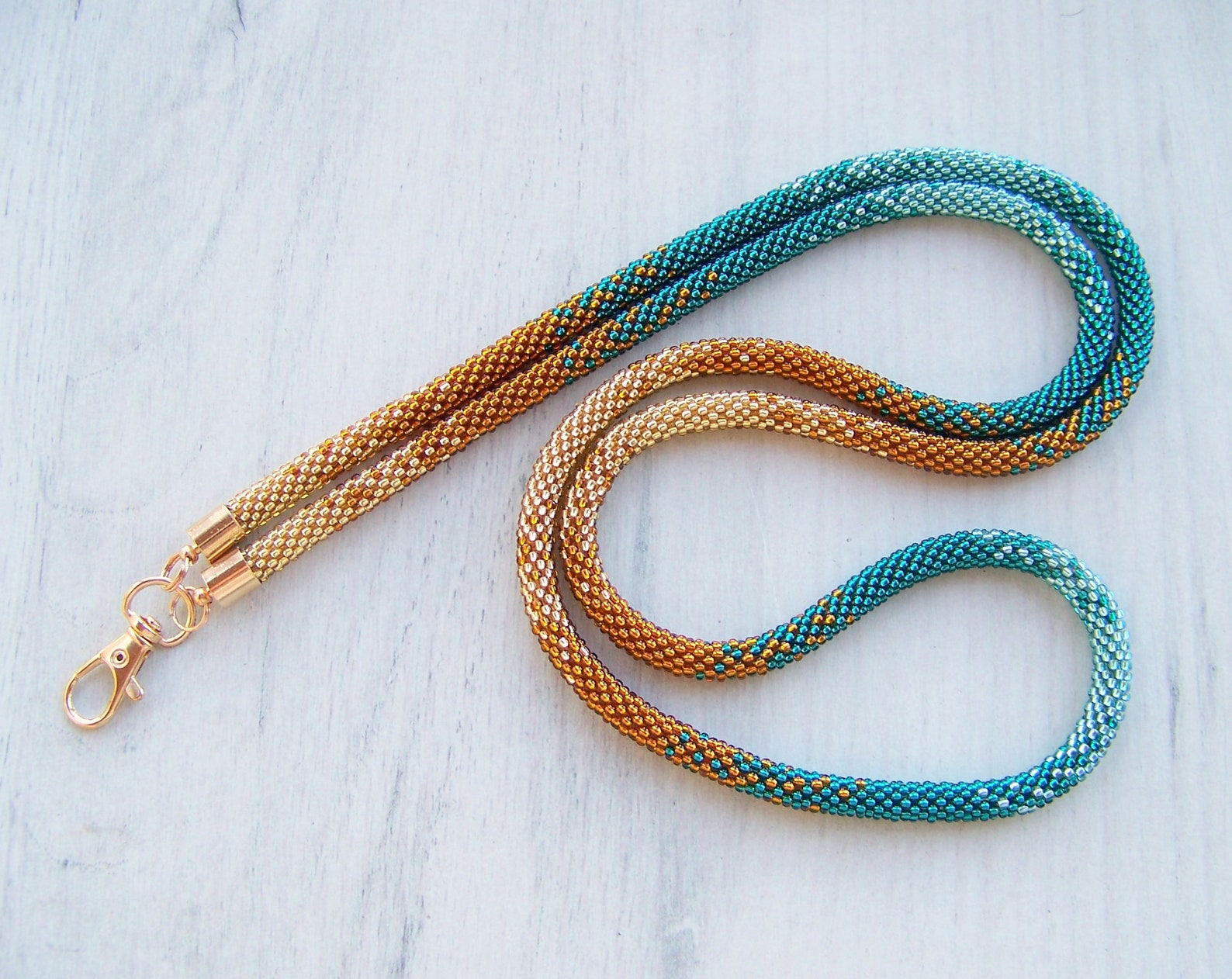 Bead Crochet Lanyard Pattern PDF for Ombre Gradient Necklace - Etsy