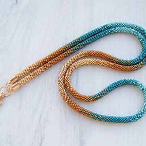 Bead Crochet Lanyard Pattern, PDF for Ombre Gradient Necklace, Crochet ...