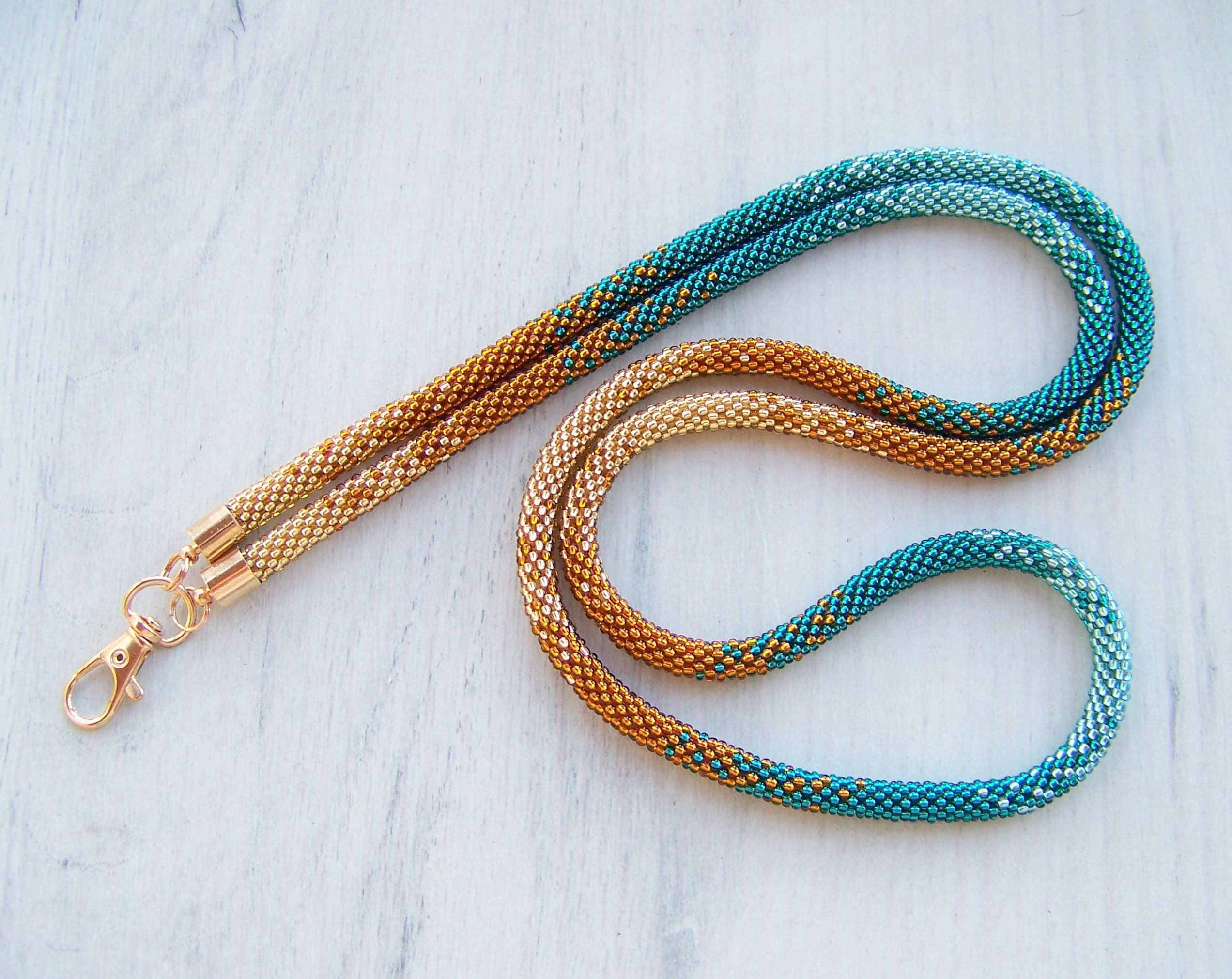 Bead Crochet Lanyard Pattern PDF for Ombre Gradient Necklace - Etsy