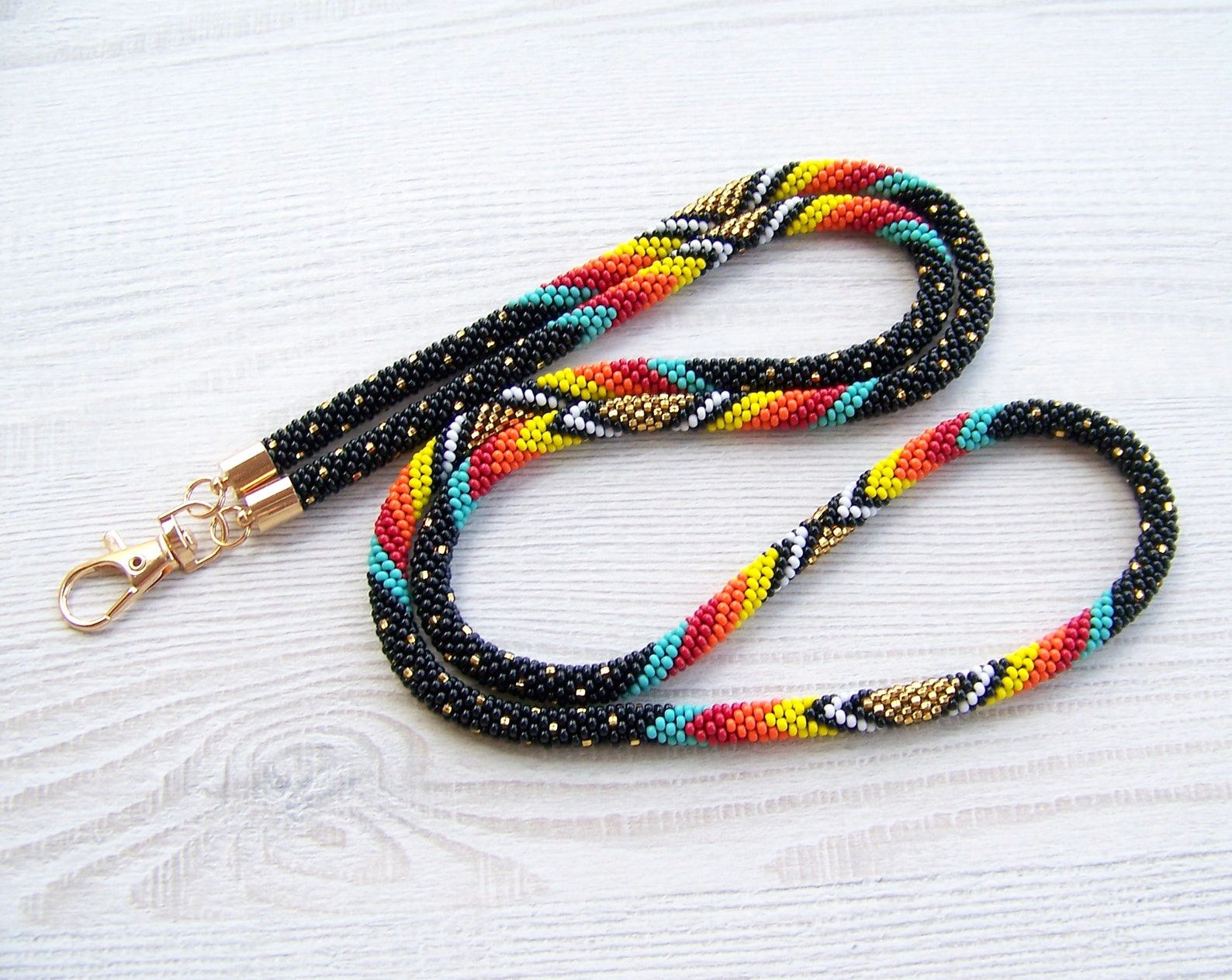 PDF for Native Tribal Lanyard or Necklace, Bead Crochet Lanyard Pattern ...