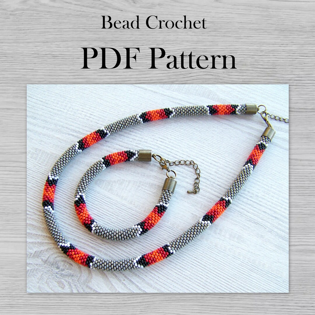 Bead Crochet Snake PDF Pattern for Necklace or Bracelet, Crochet Rope ...