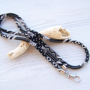 PDF Pattern for Patchwork Lanyard, DIY Seed Bead Crochet Art Project ...