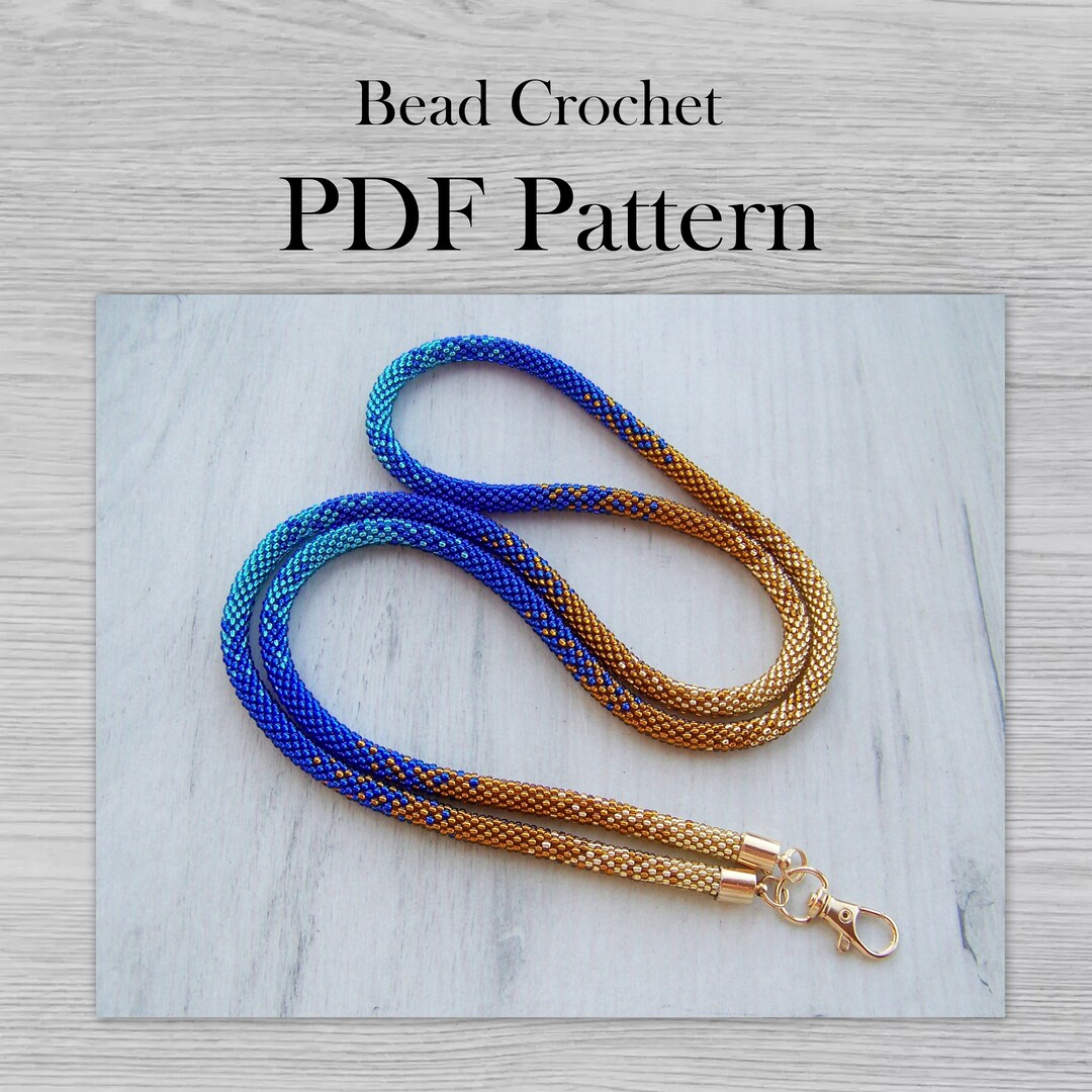 PDF Pattern for Gradient Lanyard, DIY Seed Bead Crochet Art Project ...