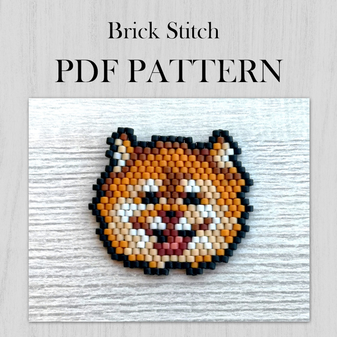 Pomeranian Brick Stitch Pattern, Beading Pattern, Graph Pattern, Dog ...