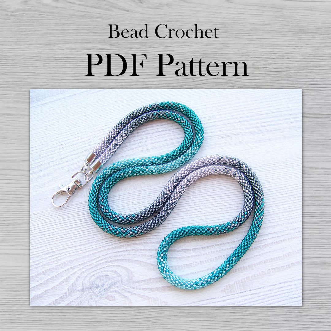 Bead Crochet Lanyard Pattern, PDF for Ombre Gradient Necklace, Crochet ...