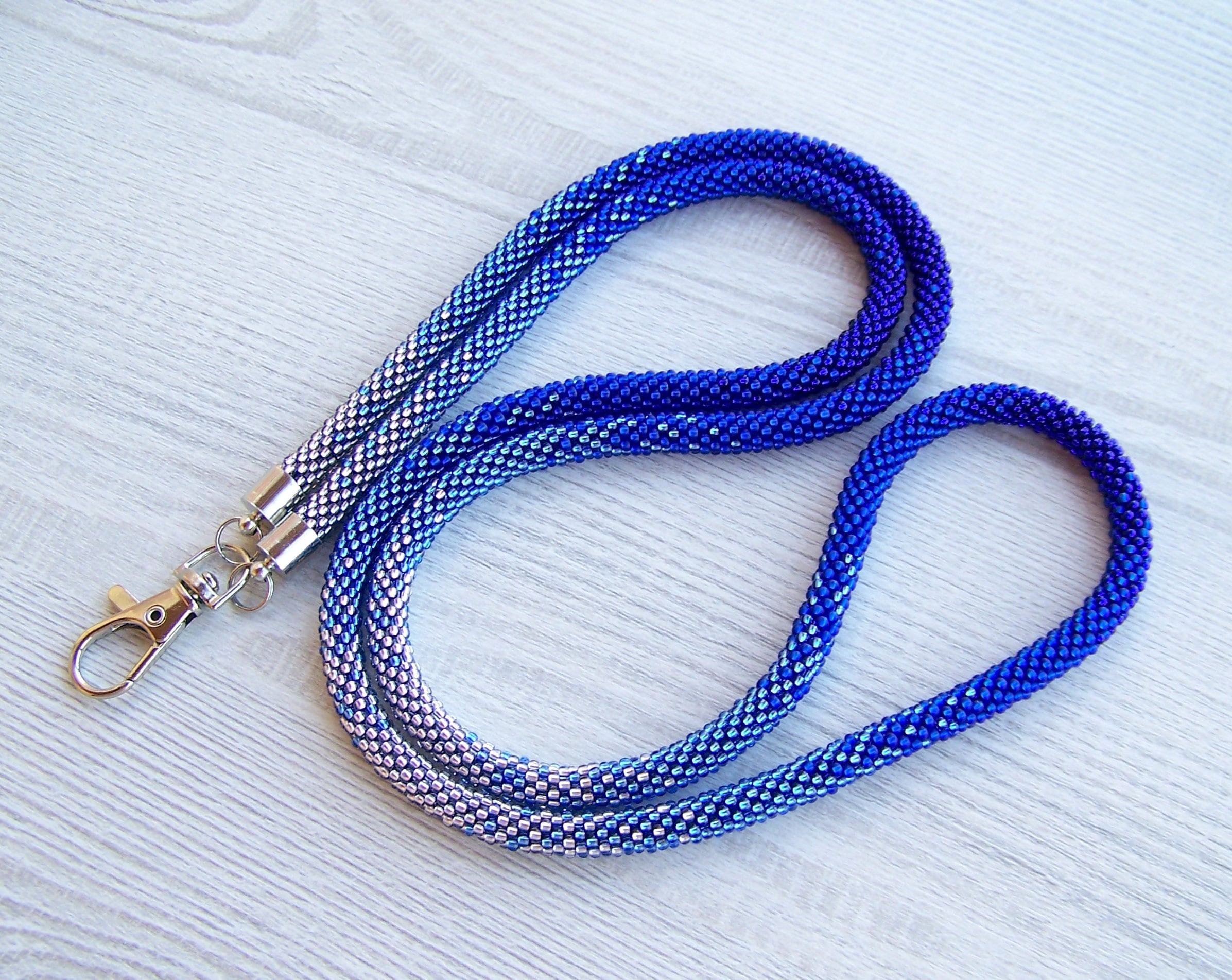 PDF Pattern for Gradient Lanyard, DIY Seed Bead Crochet Art Project ...