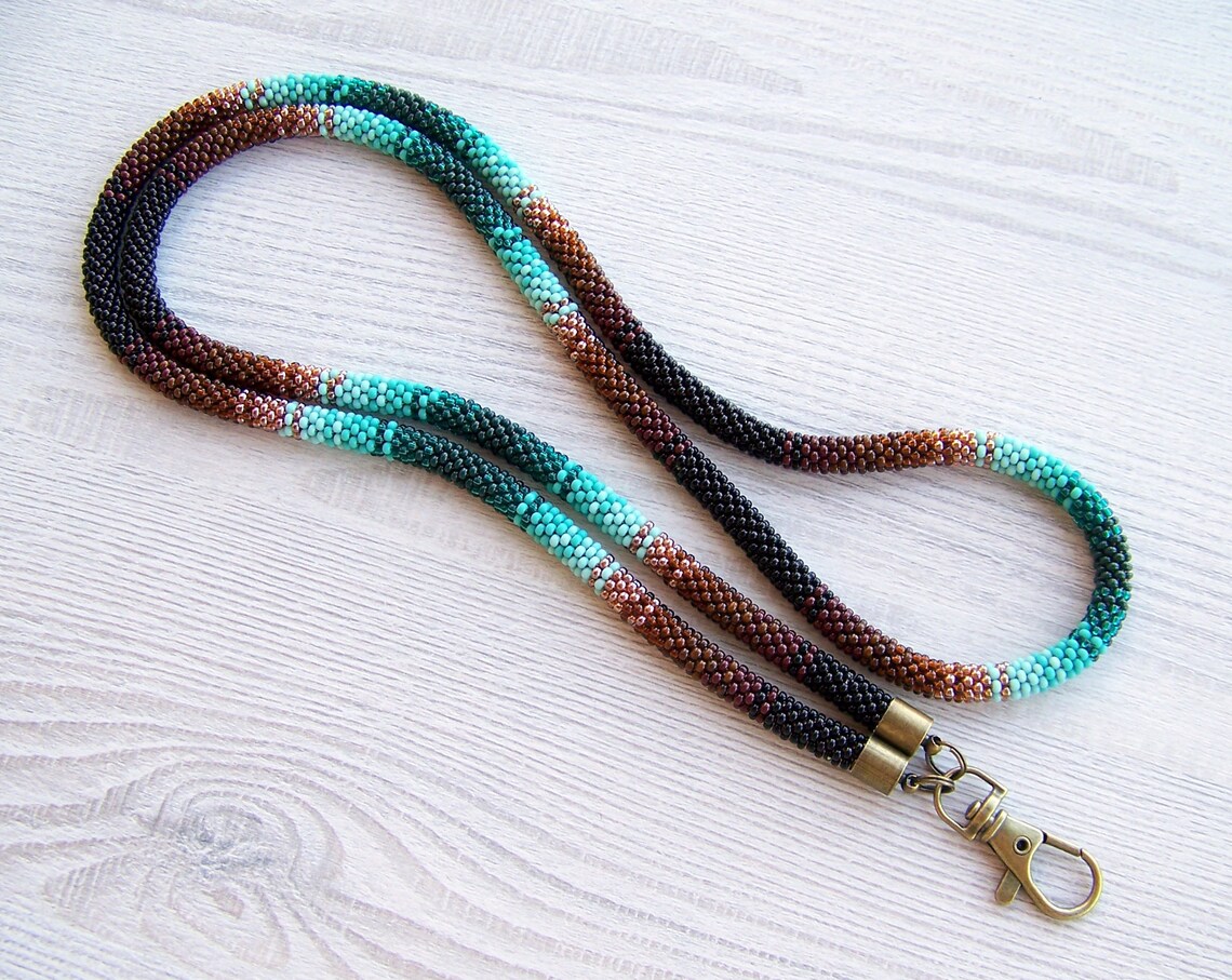 PDF Pattern for Colorful Lanyard or Necklace, DIY Seed Bead Gradient ...