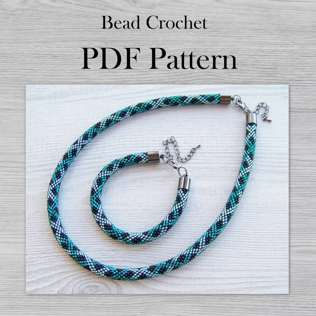 Geometric Bead Crochet PDF Pattern for Necklace or Bracelet, Crochet ...