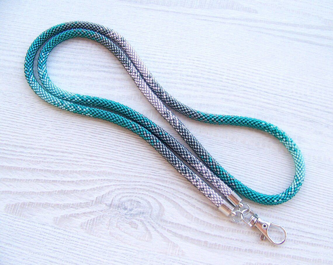 Bead Crochet Lanyard Pattern, PDF for Ombre Gradient Necklace, Crochet ...