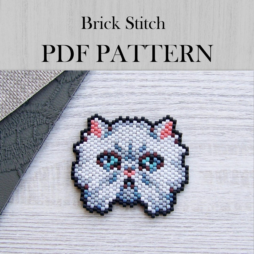 Persian Cat PDF Pattern, Brick Stitch Pattern, Beading Graph Pattern ...