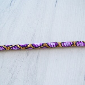 PDF Pattern for Beaded Crochet Bracelet, Purple Violet Python Bracelet ...