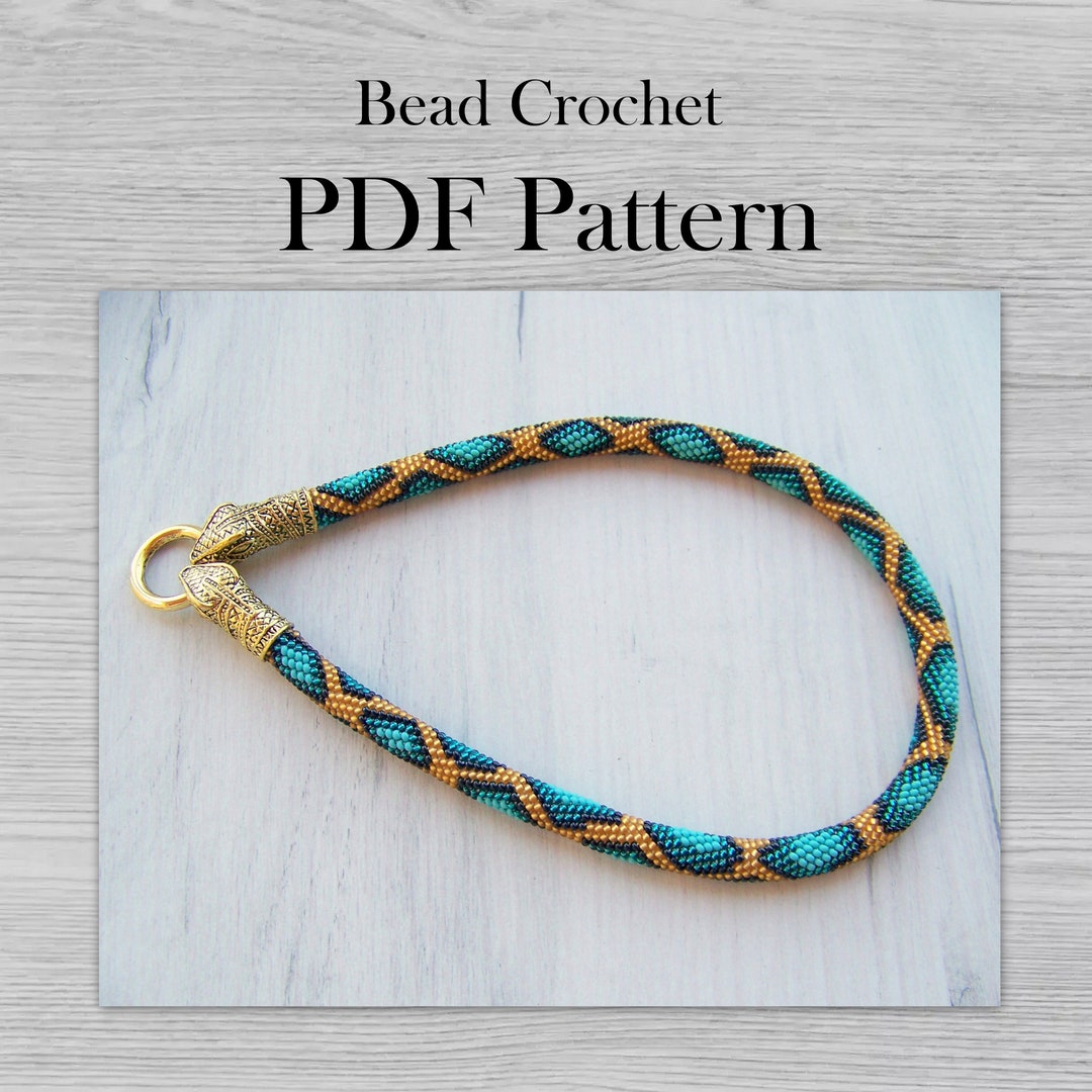 PDF Pattern for Python Necklace, DIY Seed Bead Necklace Digital Files ...