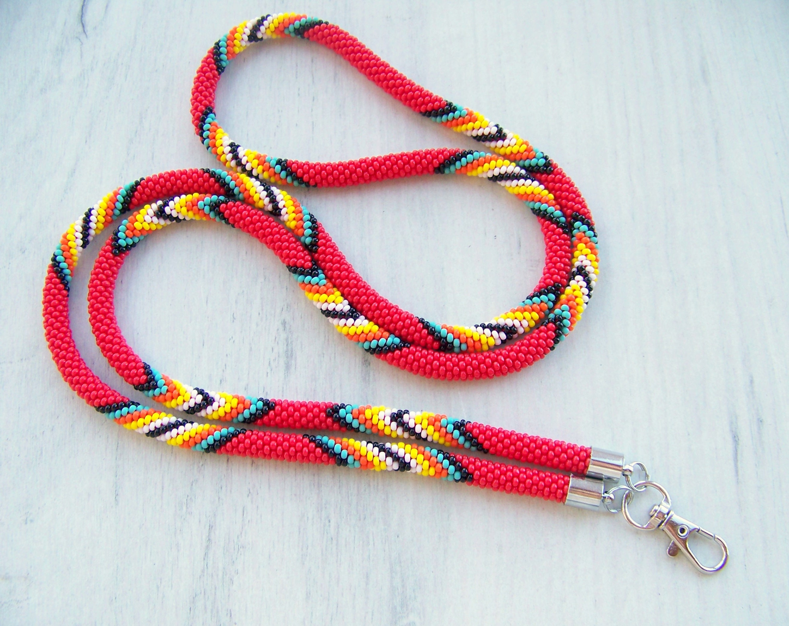 PDF Bead Crochet Native Lanyard Pattern DIY Seed Bead - Etsy
