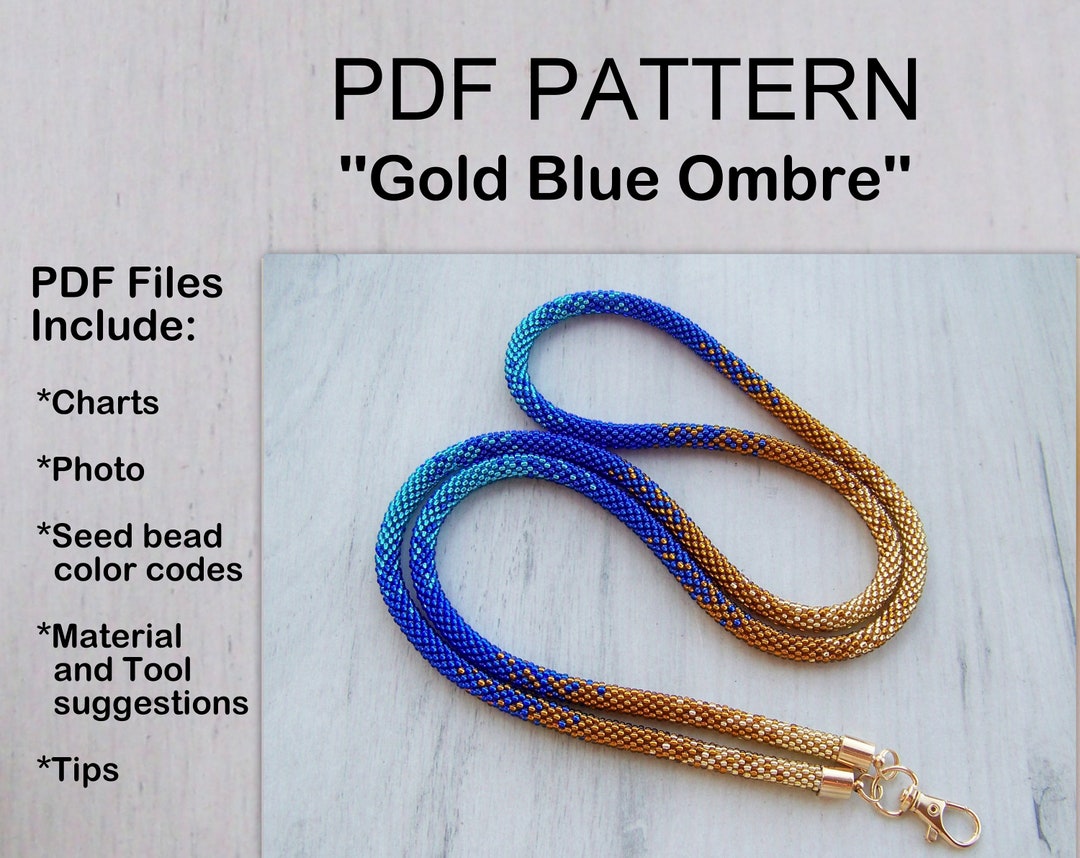 PDF Pattern for Gradient Lanyard DIY Seed Bead Crochet Art - Etsy