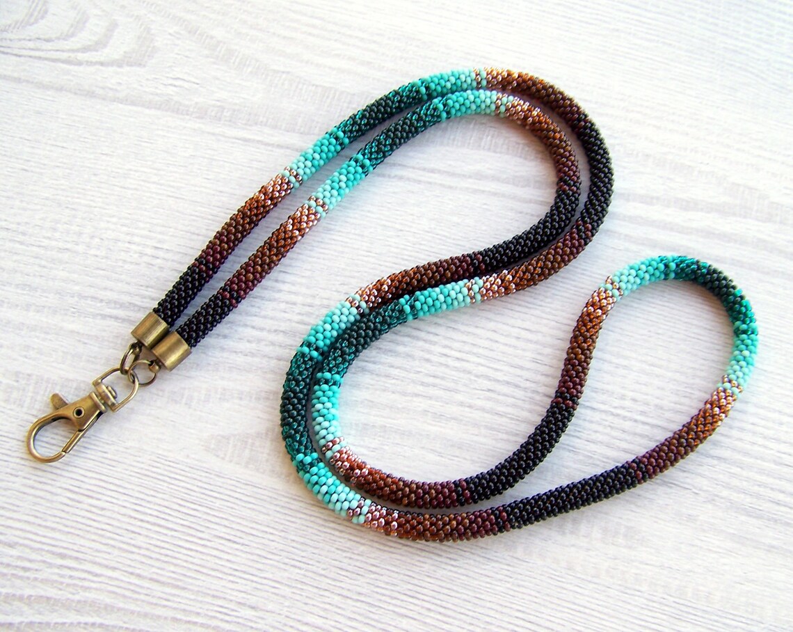 PDF Pattern for Colorful Lanyard or Necklace, DIY Seed Bead Gradient ...