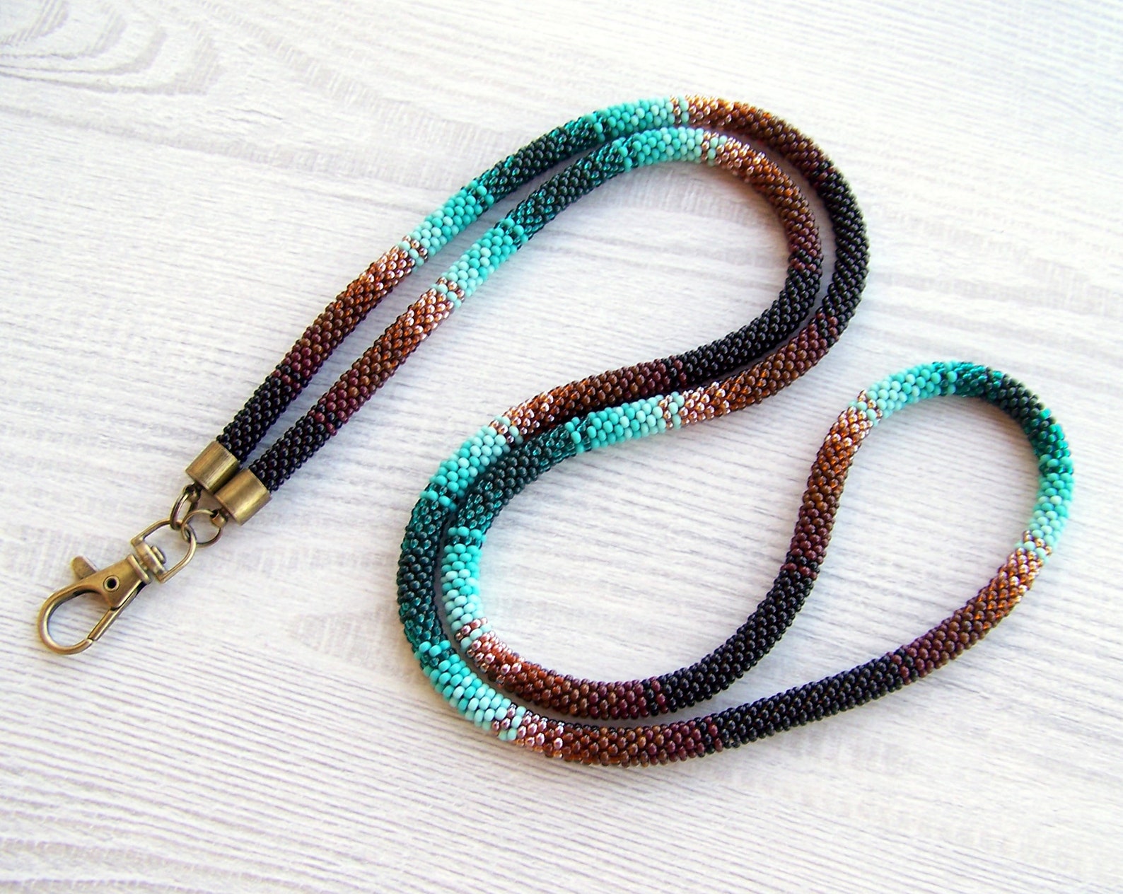 PDF Pattern for Colorful Lanyard or Necklace, DIY Seed Bead Gradient ...