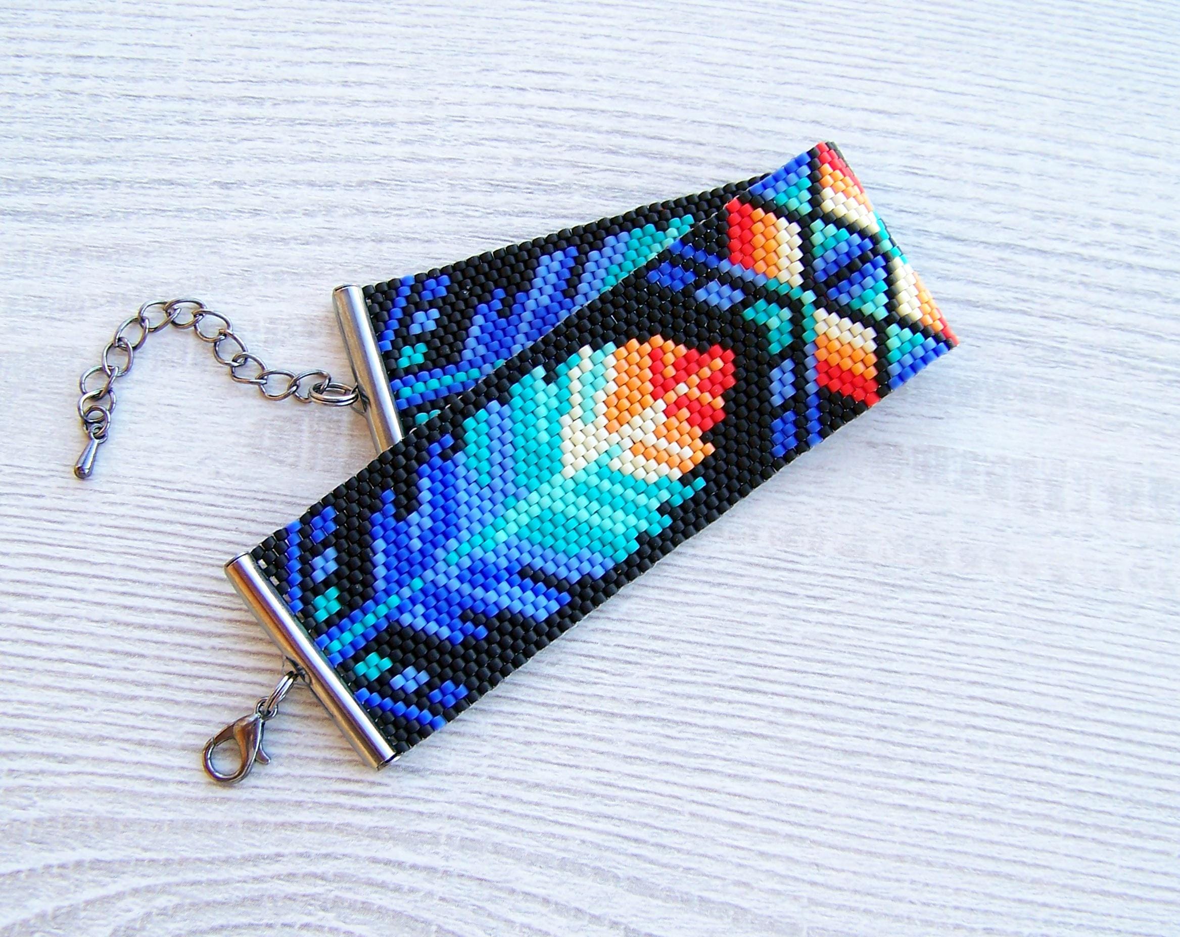 Geometric Feather Peyote ODD Count Bracelet Pattern, Miyuki Delica PDF ...
