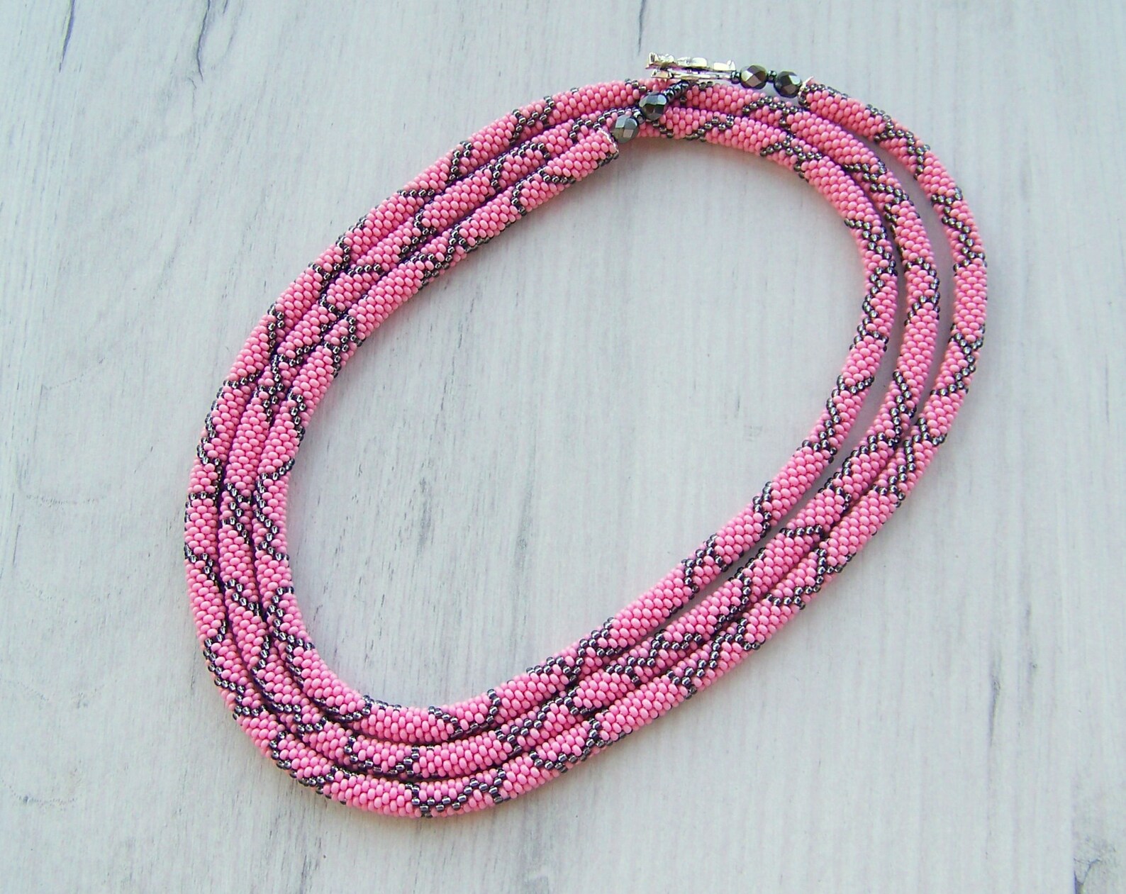 Bead Crochet Pattern for Necklace, DIY Seed Bead Crochet Art Project ...