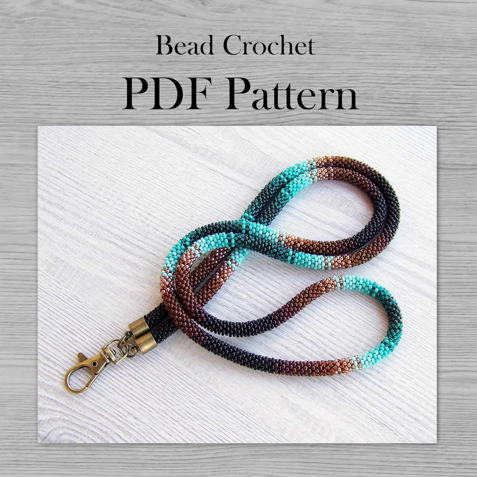 PDF Pattern for Colorful Lanyard or Necklace, DIY Seed Bead Gradient ...