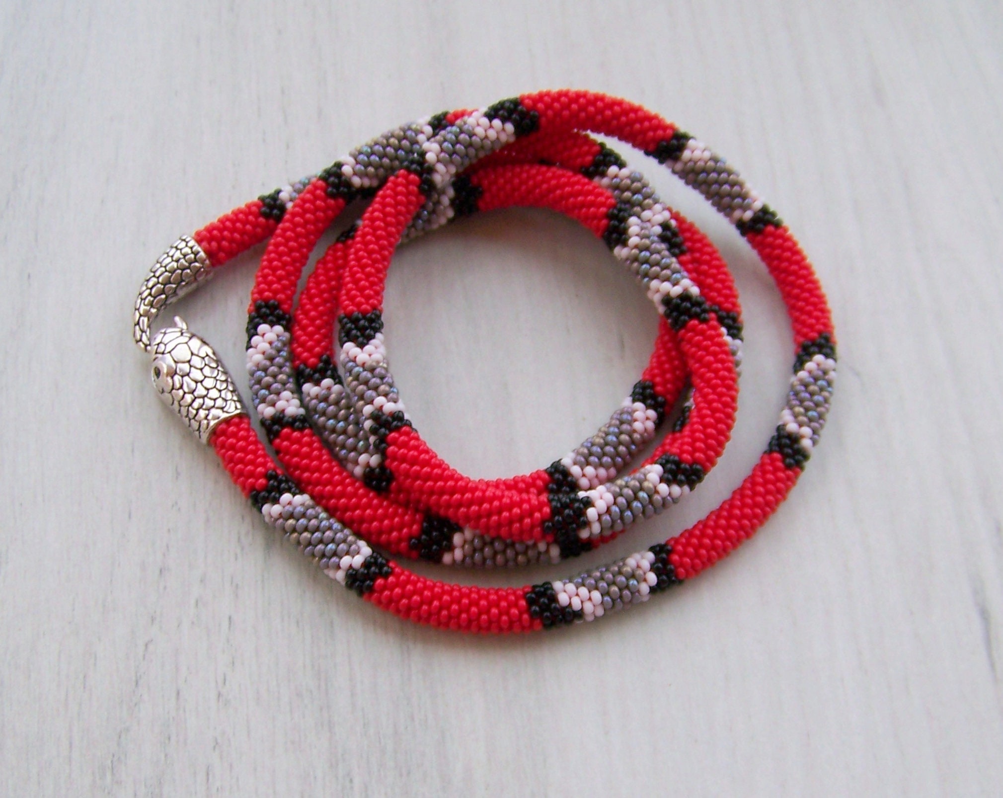 PDF Bead Crochet Long Serpent Necklace Pattern Snake Necklace - Etsy