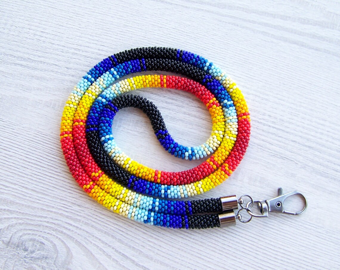 PDF Pattern for Colorful Lanyard or Necklace, DIY Seed Bead Gradient ...