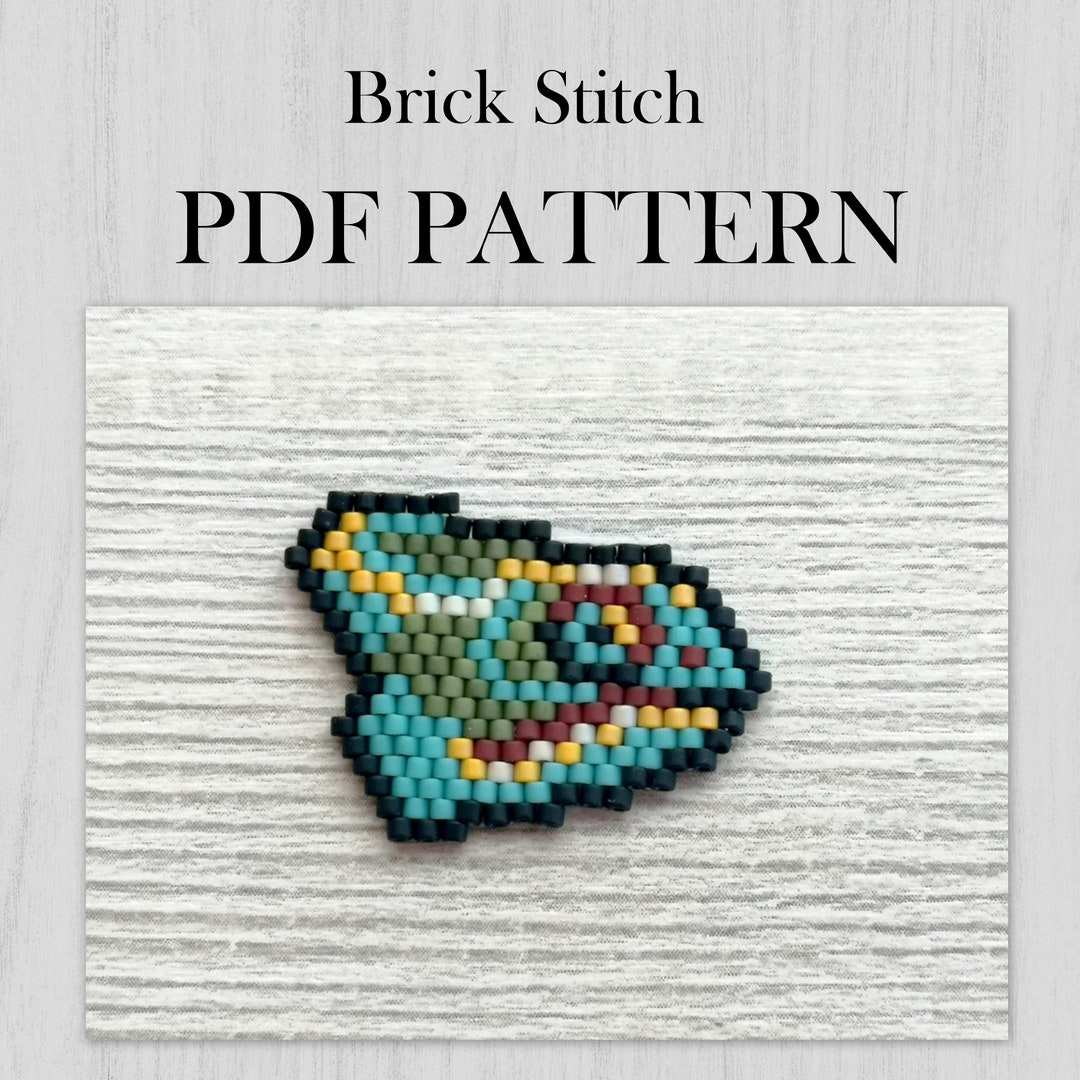 Chameleon Lizard Brick Stitch or Peyote Stitch Beading Pattern, Graph ...