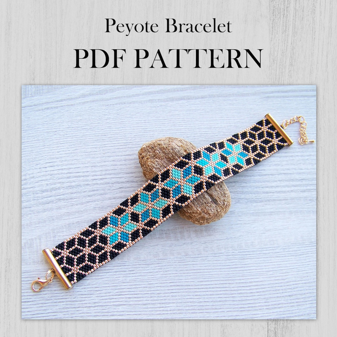 Narrow Peyote Bead Pattern, ODD Count Miyuki Delica Bracelet PDF ...