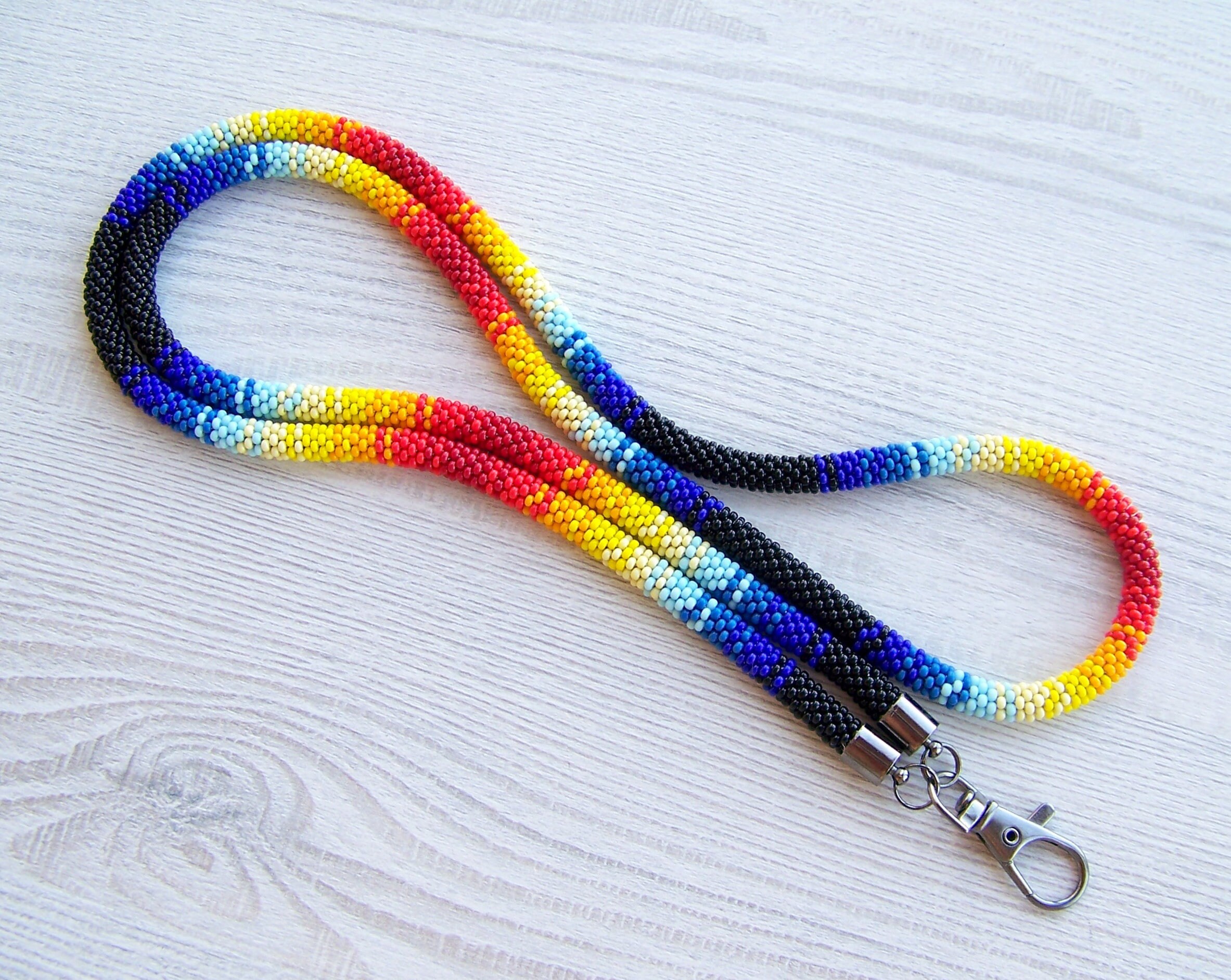 PDF Pattern for Colorful Lanyard or Necklace, DIY Seed Bead Gradient ...