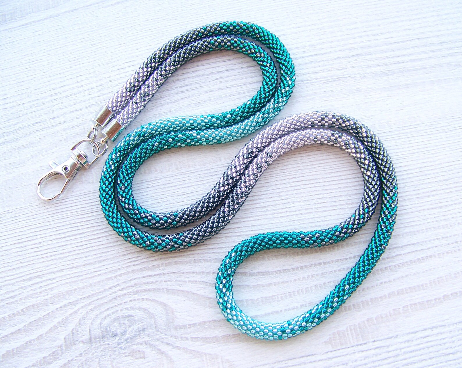 Bead Crochet Lanyard Pattern, PDF for Ombre Gradient Necklace, Crochet ...