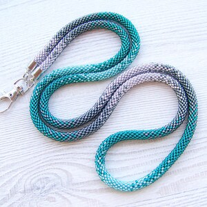 Bead Crochet Lanyard Pattern, PDF for Ombre Gradient Necklace, Crochet ...